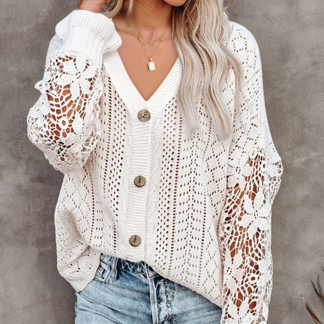 Moama White Lace Crochet Cardigan – Redcit